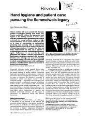 Hand hygiene and patient care : pursuing the Semmelweis legacy ...