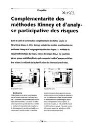 Complémentarité des méthodes Kinney et d'analyse participative des ...