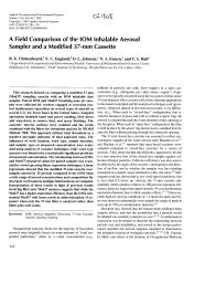 A field comparison of the IOM inhalable aerosol sampler and a modified ...