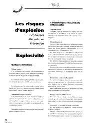 Les risques d'explosion. Généralités, mécanismes, prévention.. 119 ...