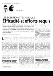 Les solutions techniques. Efficacité et efforts requis.. 2. 22 ...