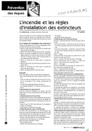 L'incendie et les règles d'installation des extincteurs. 1re partie. 2e ...