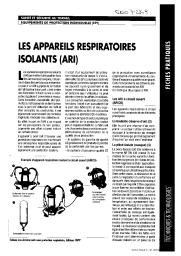 Les appareils respiratoires isolants (ARI).. 458 - Portail documentaire INRS