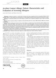 Acrylate contact allergy : patient characteristics and evaluation of ...
