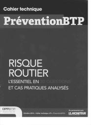 Risque routier. L'essentiel en 30 questions et cas pratiques analysés.. cahier technique n ...