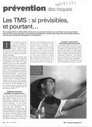 Les TMS : si prévisibles, et pourtant.... 91 - Portail documentaire INRS