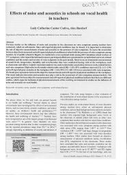 Portail documentaire INRS - Effects of noise and acoustics in schools ...