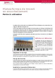 Plates-formes de travail en encorbellement. Partie 2 : utilisation ...