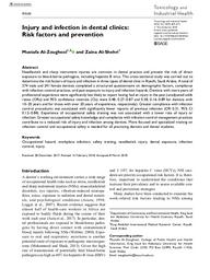 Injury and infection in dental clinics : risk factors and prevention ...